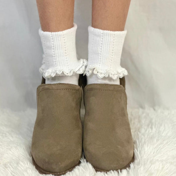 HEART Lace Cuff Socks White | Valentine's Day Gift | Made in USA ...